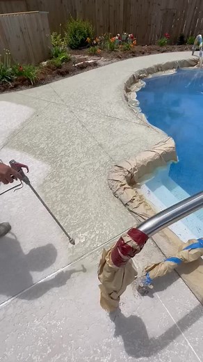 Sealing it up. #asmr #satisfying #pool #resurfacing #concrete