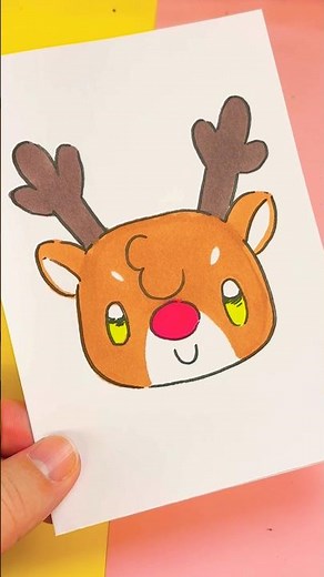 How to draw a kawaii reindeer step by step