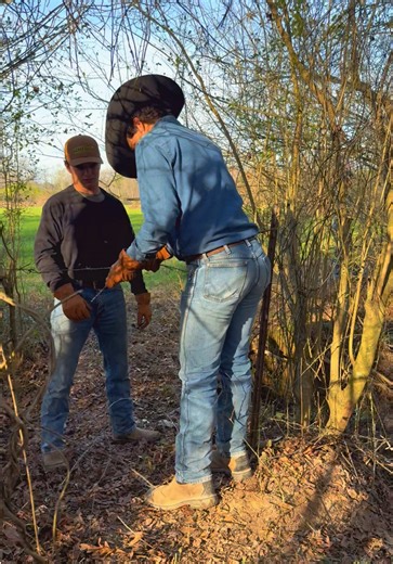 A long day mending fence. Seems like the older you are, the less you have to do🤷🏼‍♀️🤔 #fyp #garnerfarms #garnerboys #garnergirls #fences