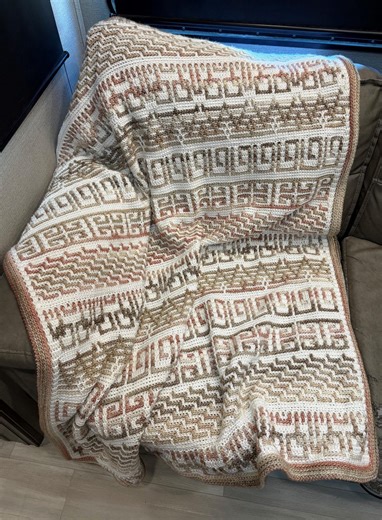 Handmade Mosaic Crochet Throw: Variegated Acrylic Yarn - Etsy