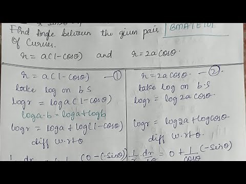 Find Angle between the pair of Curves r = a(1-cos(theta)) and r = 2acos(theta)