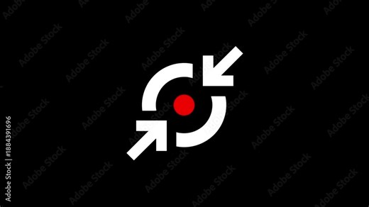 Animated Target Goal Icon with Double Arrows. Target with Two Arrows Icon Animation