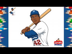 How to Draw Jackie Robinson | Step-by-Step Baseball Player Drawing