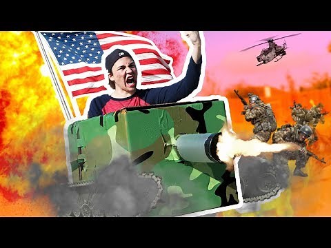 GIANT TANK BOX FORT!! "IT ACTUALLY WORKS" (Box Fort Challenge)