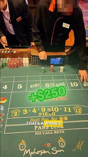 $250 Field Bet On Craps! #craps #casino #bigwin #gambling