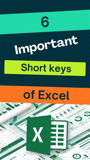 In this video you will learn 6 important short keys of Microsoft Excel. #excel #exceltips #exceltricks #exceltutorial #foryou #shortvideo #foryourpage #excelshorts #Excel #exceltips #exceltricks #excelexpert #excelprofessional #learnexcel #foryou #foryourpage #exceltraining #exceltutorial | Excel Expert