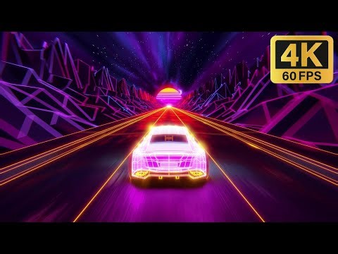 Synthwave Neon Highway Drive 🚗 8 Hours 4K 60FPS | Retro-Futuristic VJ Background