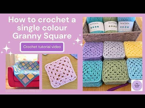How to crochet a Granny Square (single colour) | Video tutorial | Beginner-friendly