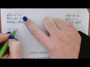 Algebra 2 Reveal: 6.1 Operations on Functions Ex 1-2