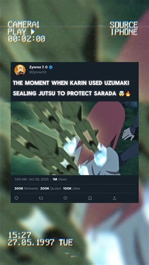 The moment when Karin used Uzumaki sealing jutsu to protect Sarada 🤯🔥 #viralshorts