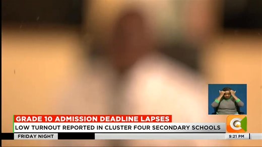 Grade 10 admission deadline lapses Deadline lapses with many schools remaining deserted Low turnout reported in cluster four secondary schools Raini: We have received only 18 learners out of 90 learners More than 500,000 grade 10 students yet to report to school #CitizenFridayNight | Citizen TV Kenya