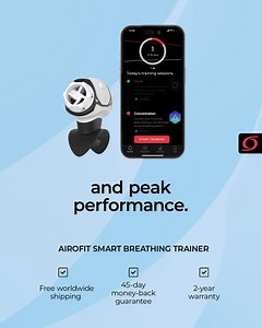 Discover Airofit: the smart breathing trainer designed to elevate your well-being and performance. Boost endurance and energy with just 5-10 minutes of targeted exercises. Join 150,000+ users who’ve seen a 15% average improvement in lung capacity. Easy to use, Airofit connects with our app to track progress and train anywhere. Let's breathe better, together. ✨ | Airofit Sports | Facebook
