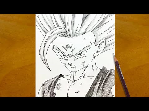Anime Sketch | How to Draw Gohan SSJ2 Step by Step | Dragon Ball Super Art