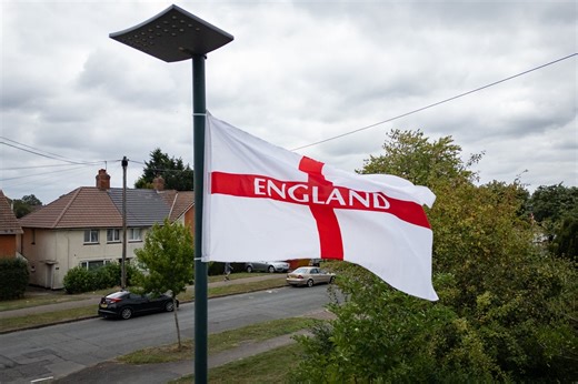 Roundabouts graffitied with St George’s Cross amid row over flags on lamp posts