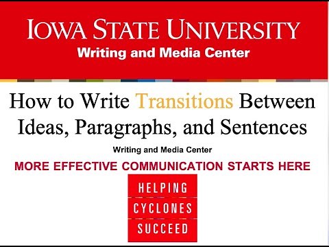 How to Write Transitions Between Ideas, Paragraphs, and Sentences