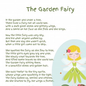 The Garden Fairy - Children's Poem, Children's Wall Art, Bedroom Poster, Picture, Rhyme PDF File - Etsy Canada