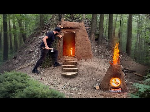 Building of a Clay Shelter and Stove for Wilderness Survival