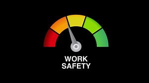 Good work safety meter level dial scale motion graphics 2d animation black