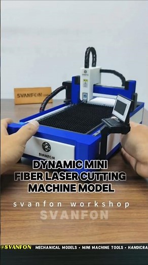 Dynamic Mini Fiber Laser Cutter Model -Miniature Mechanical Replica,Industrial Desktop Decor Svanfon