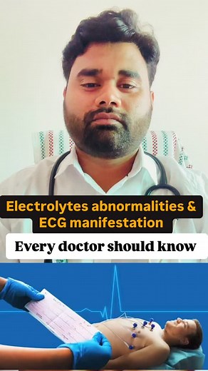 ⚡Electrolyte Imbalance = ECG Changes⚡ Small shifts in Na⁺, K⁺, Ca²⁺, Mg²⁺ can create big impacts on your heart rhythm ❤️. Learn to read the electrolyte abnormalities on ECG 🩺 – a must-know for every doctor & student! #Electrolytes #ECGChanges #MedicalReels #DoctorLife #MedStudentLife #HeartHealth #ECGReading #MedicalEducation #USMLE #NEETPG #DoctorsOfInstagram #MedicalTips | Doctor sahab26