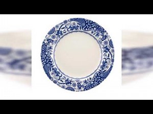 12 Piece Blue Italian Brocato Dinner Set And Collection