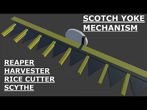 reaper / crop cutter / weeder blade Scotch yoke mechanism