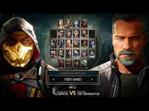 Mortal Kombat 11 Terminator T-800 Vs Scorpion Gameplay Very Hard Difficulty MK11