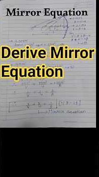 Mirror Equation, Ray Optics Class 12 Physics