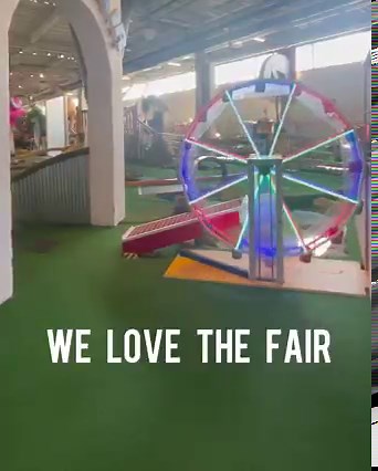 Welcome to the neighborhood, Fair Goers! We love the Minnesota State Fair so much that we pay tribute to it all year-round on our mini-golf course of artist installations. Materials: Steel, wood, stucco, variable speed DC motor, LED lights, toothbrush holders, spiral duct Concept Artist: Julia Hinds Fabrication Artists: Sam Pitmon (lead), Mark Sigerson, Nells Rotchstein, Jud Kilgore, Stephen Rife, Brian Peterson and Walter Schultz #minnesotastatefair #thegreatminnesotagettogether #minigolfonasti