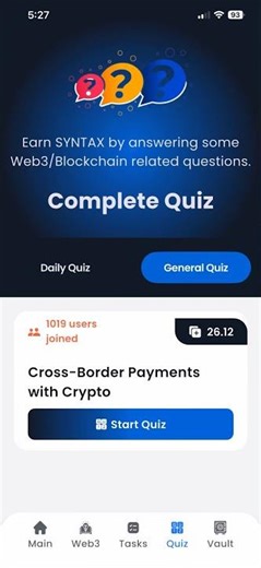 Syntax Verse General Quiz Today Answer | Cross-Border Payments with Crypto