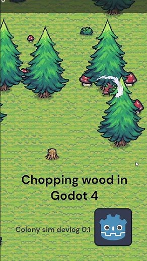 Godot 4 Chopping wood: Goblin colony sim | Devlog 0.1 #gamedev #godot