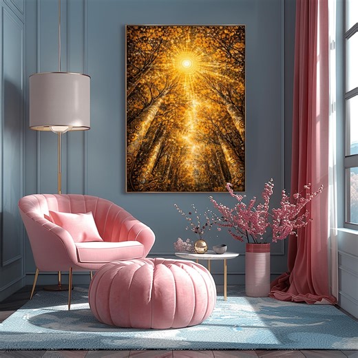 Gustav Klimt Golden Forest Canopy Art Print: Sunburst Trees - Etsy