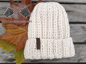 Chunky Knit Hat Free Pattern on Circular Needles · Crazy Hands