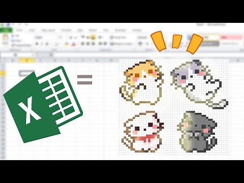 [PixelArt] Learn How To Draw Cute Cats In Excel Step By Step! ~ Part 2/2