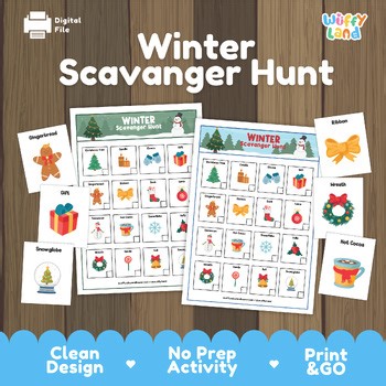 Winter Scavenger Hunt Activity | No Prep Winter Vocabulary Game for Preschool