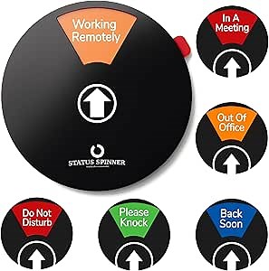 Do Not Disturb Desk Sign, 5 Option Status Indicator, Please Knock, In a Meeting, Working Remotely, Out of Office, L-Shaped Acrylic Base, Easy Slide Desk Sign for Office & Home, 9.7 x 1.5 x 3.2 in