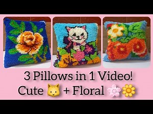 How to latch hook | Floral Latch Hook Cushion Tutorial | DIY Cat and Flower Design Inspiration