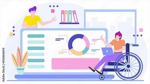 Initiatives promoting a diverse and inclusive workplace illustration business animated video