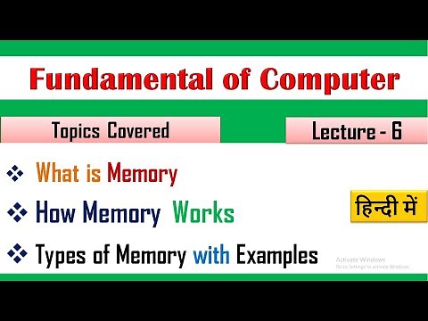 What is Memory In Hindi|Lecture 06) | What is computer memory in hindi | memory in hindi