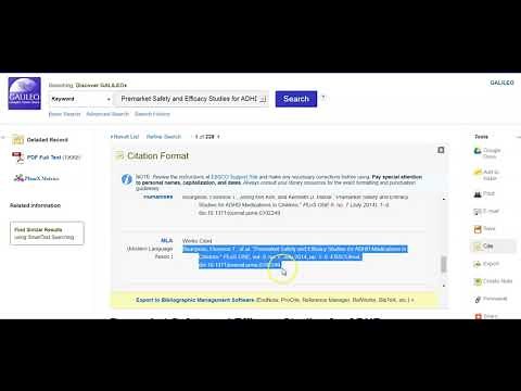 How to Copy a Source Citation from Galileo and Paste it in Your Word Document