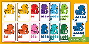 Doubling Ducks Matching Pairs Number Cards