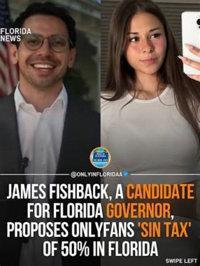 James Fishback of Florida is making some waves! He is a candidate for Govenor of Florida. He has suggested a Sin Tax of 50% a year on Only Fans models. He said he would use the money for education and school lunches! This statement created a firestorm across social medias and some very popular OF Models clapped back. Fishback is undetered and unbothered. #Christian #Republican #America #Life #Liberty #Dream #Citizens #respect #USA #Prayer #Bible #Law #Order #Daughter #Mother #Florida #Fishback #
