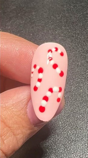 Cute Candy Cane Nail Art 🍬✨ | Easy Holiday Nail Design 💅❤️