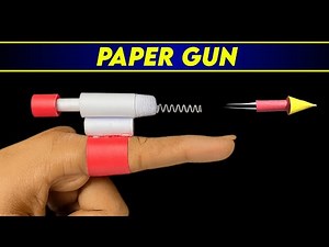 How to make paper and spring gun , Easy bullet launcher