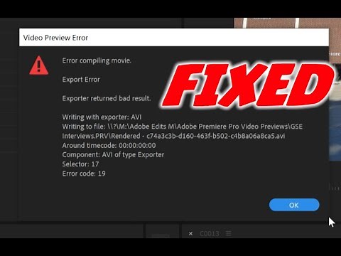 Premiere Pro Render Export Error Code 19 2024