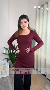 Ribbed Square Neck Tunic Top | TT11921 Available Colors: 🖤 Jet Black | 🍷 Wine Maroon #style #bodycon #winter #outfitofthedayideas #ttouchclothing | TTouch Clothing