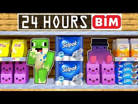 We Spent 24 Hours at Walmart! - Minecraft