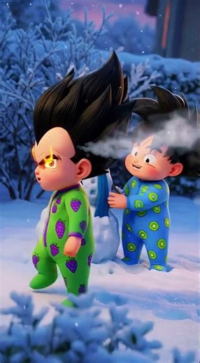 ❄️ Jealous Baby Vegeta Destroys Goku’s Snowman! 🚜 Chibi Dragon Ball Winter ☃️