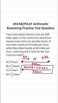 ASVAB/PiCAT Arithmetic Reasoning Practice Test Question: Distance, Rate, and Time (d = rt)