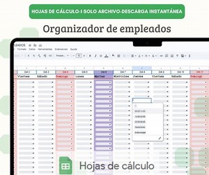 Work Shift Template in Google Sheets | Employee Schedule Organizer | Time Tracking and Emergency Management | Digital Download - Etsy